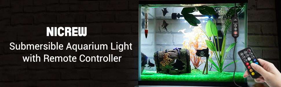 Amazon.com: NICREW Submersible RGB Aquarium Light, Underwater Fish Tank Light with Timer ...