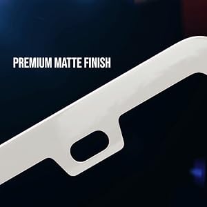 Amazon.com: Deselen White License Plate Frame, Metal Thin Stainless Steel with 2 Holes Screw Cap ...