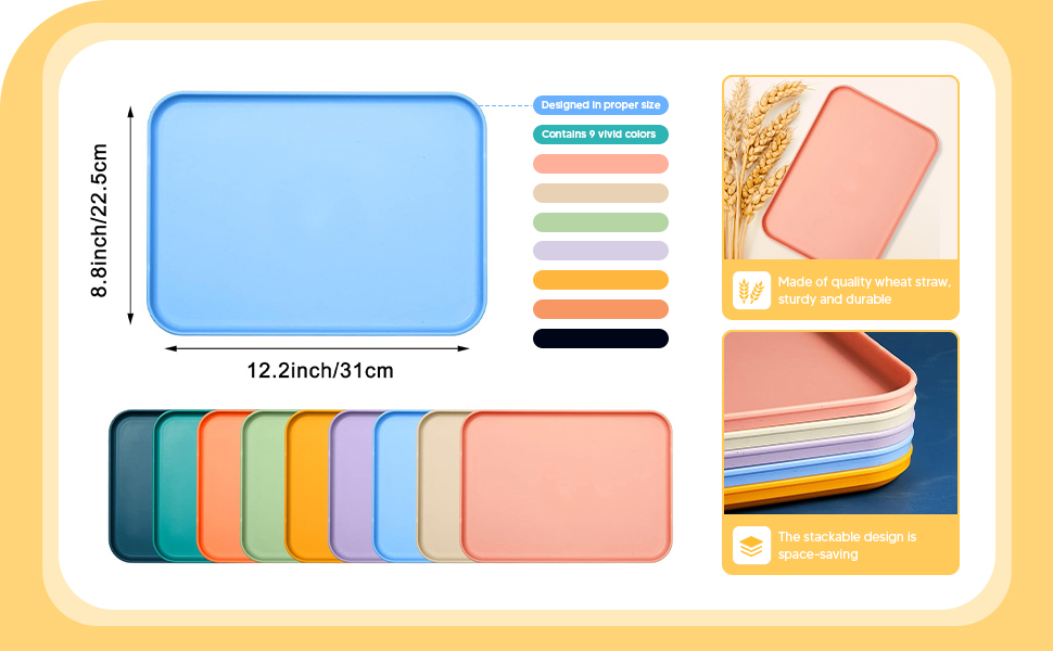 Amazon.com: Skylety 18 Pack Plastic Fast Food Trays Bulk Colorful ...