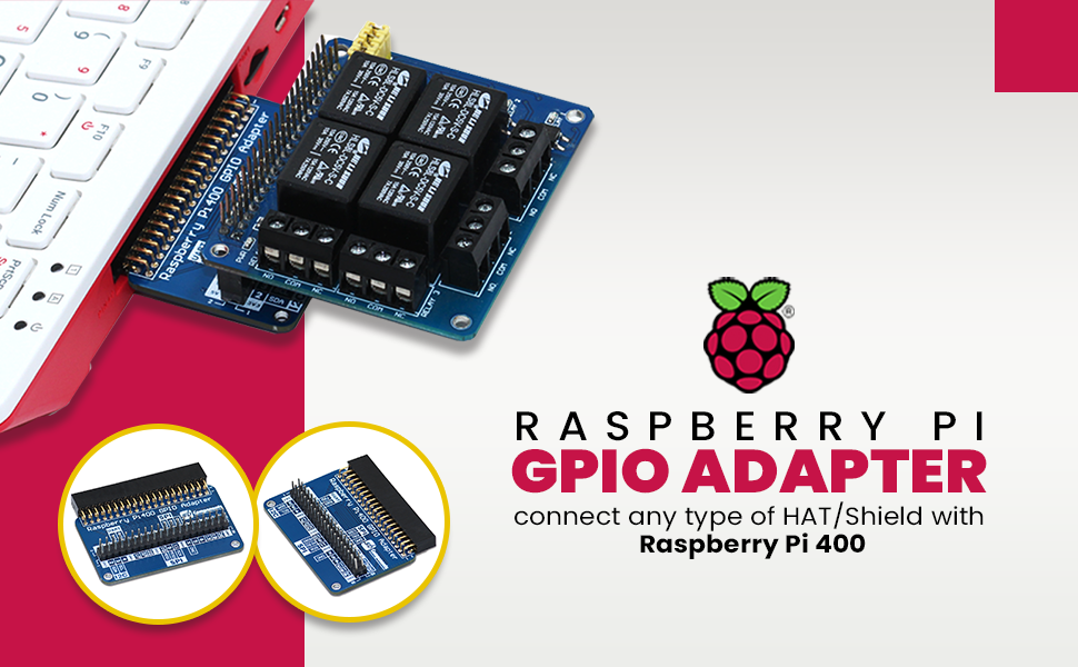 Amazon.com: SB Components Raspberry Pi 400 GPIO Adapter - 2 x 20 Pins Headers I/O Expansion HAT ...