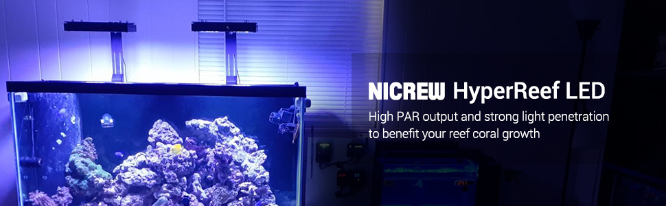 Amazon.com: NICREW 100 Watts Aquarium LED Reef Light, Dimmable Full Spectrum Marine LED for ...