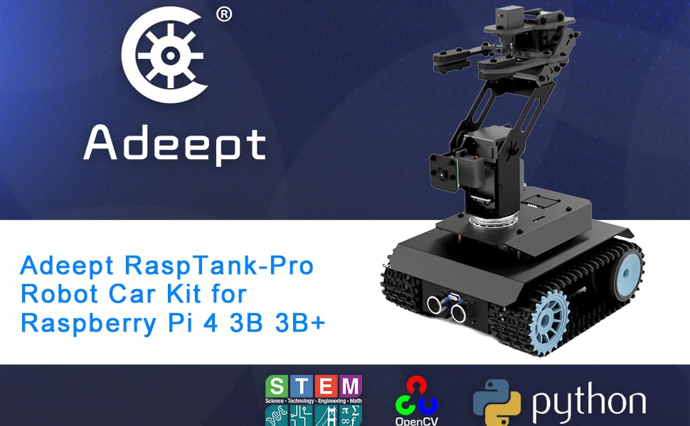 Adeept RaspTank-Pro Robot Car Kit, WiFi Wireless Smart Robot for ...