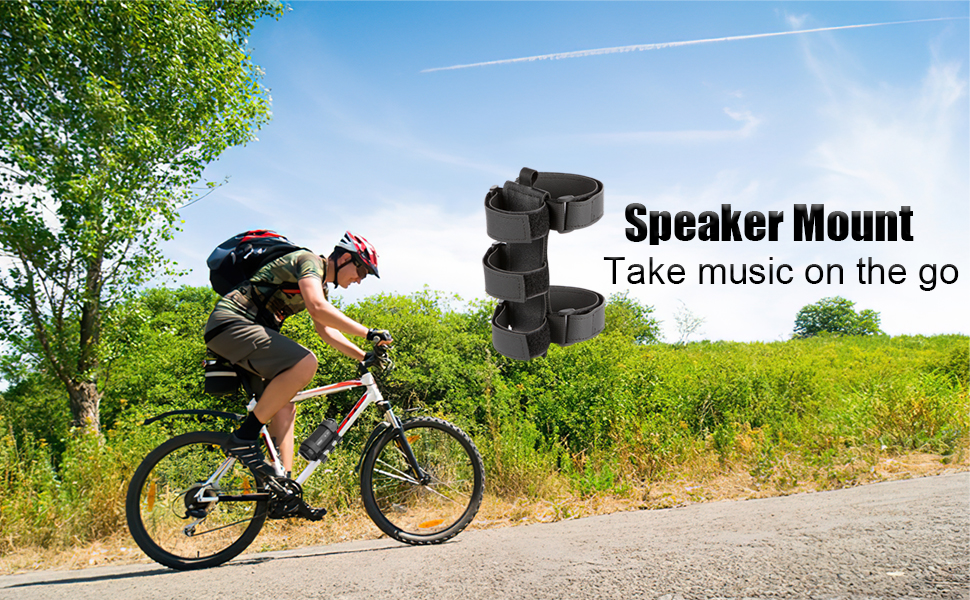 Caudblor Portable Bike Speaker Mount, Adjustable Wireless Speaker Strap, Premium Universal ...