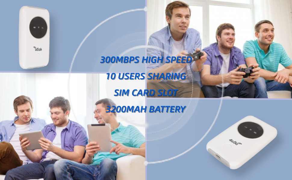 Jectse Modem WiFi USB 4G LTE, Routeur 4G WiFi 5G débloqué avec Emplacement pour Carte SIM, 300 ...