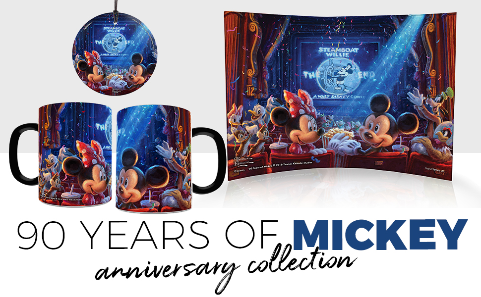 Amazon.com: Morphing Mugs Disney – Mickey and Minnie Mouse - 90th Anniversary - Thomas Kinkade ...