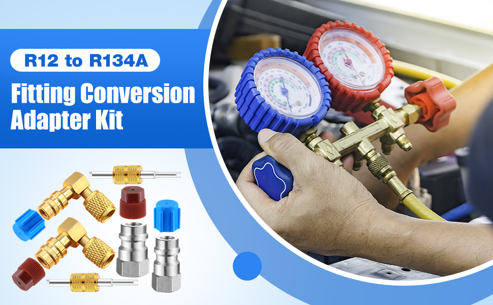 Amazon.com: Yaocom R12 to R134A AC Fitting Conversion Adapter Kit, Quick Coupler Valve A/C 90 ...