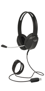 Amazon.com: Cyber Acoustics Stereo USB Headset, in-line Controls for Volume & Mic Mute, Noise ...