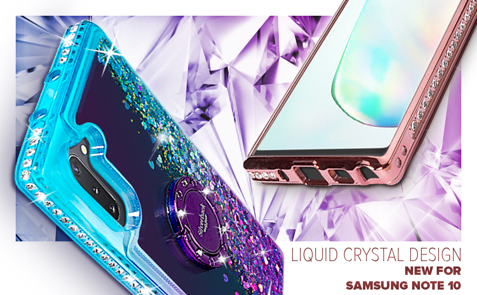 Amazon.com: Silverback Galaxy Note 10 Case, Moving Liquid Holographic Sparkle Glitter Case with ...