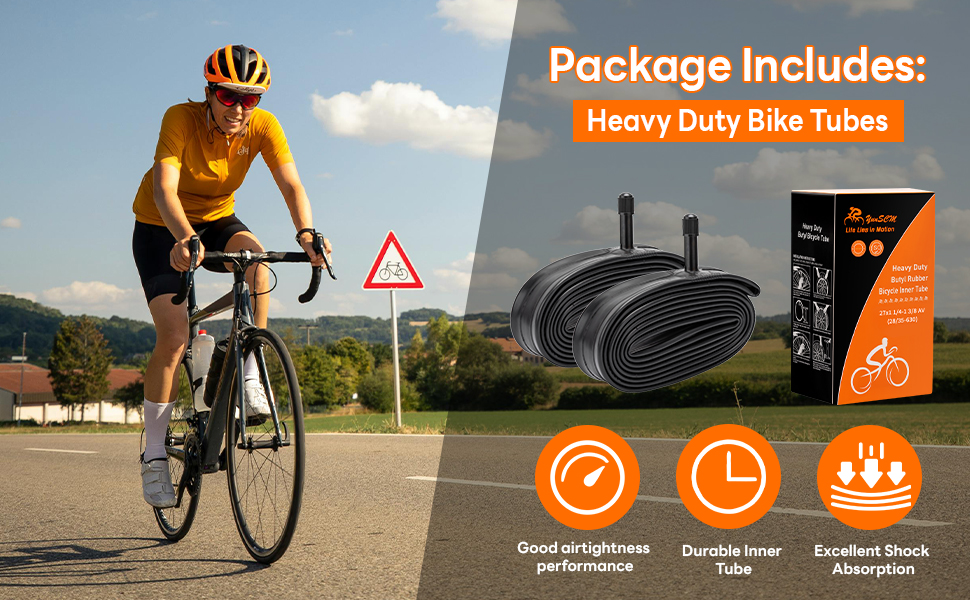 Amazon.com : 2-PCS 27x1 1/4 Heavy Duty Bike Tubes AV32mm Schrader Valve 27x1 3/8 Bicycle Tubes ...