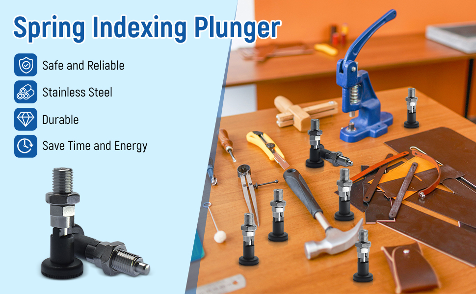 Amazon.com: Self Locking Indexing Pin, Spring Plunger, Spring Pin, Lock ...