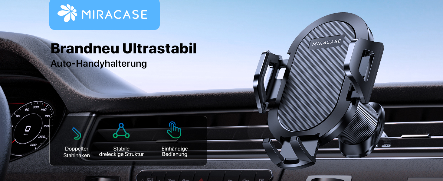 Miracase Handyhalterung Auto【2025 Neuester Doppelhaken】 Universal Handyhalter Auto Lüftung,360 ...
