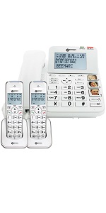 Geemarc Amplidect 595 U.L.E Highly Amplified (50dB) Cordless Phone + Extra Twin Handset - Phone ...