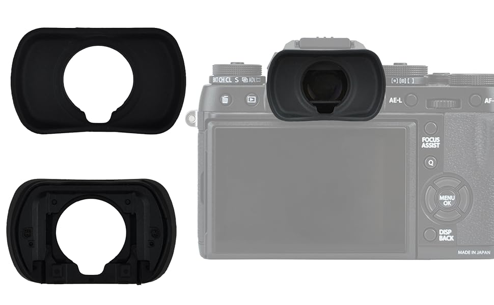 Amazon.com : JJC EF-XTL Soft Silicone Eye cup Eyepiece for Fuji XT1 XT2 XT3 XT4 GFX-50S GFX100 X ...