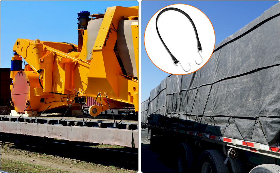QWORK 21" Tarp Straps for Flatbed Trailers, Adjustable Tarp Straps, 50 ...
