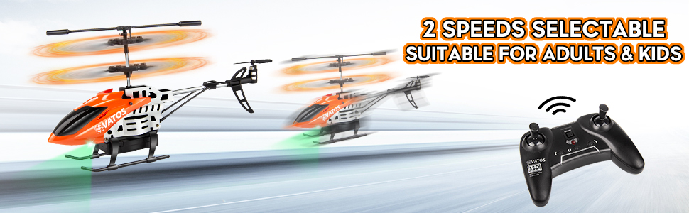 VATOS RC Helicopters - Remote Control Helicopter with Gyro and LED Light 3 Channel Alloy Mini ...