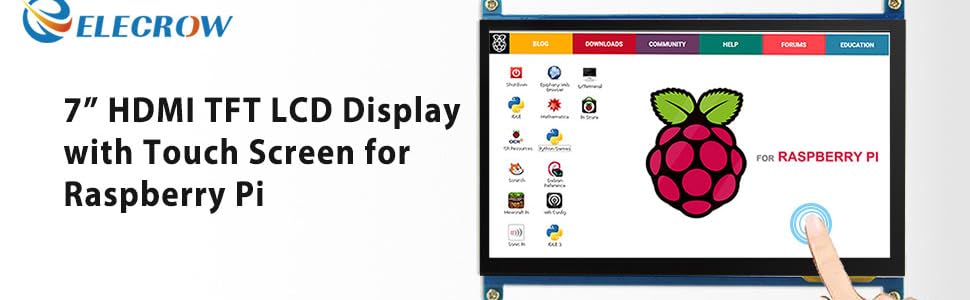 ELECROW 7 Inch 1024×600 Touchscreen for Raspberry Pi: IPS Capacitive ...