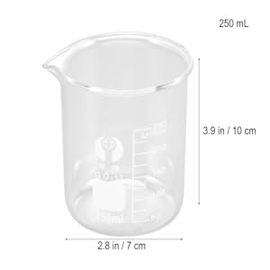 ULTECHNOVO Glass Beakers Borosilicate Graduated Measuring Low Form Glass Beaker 3 Sizes 50ml ...