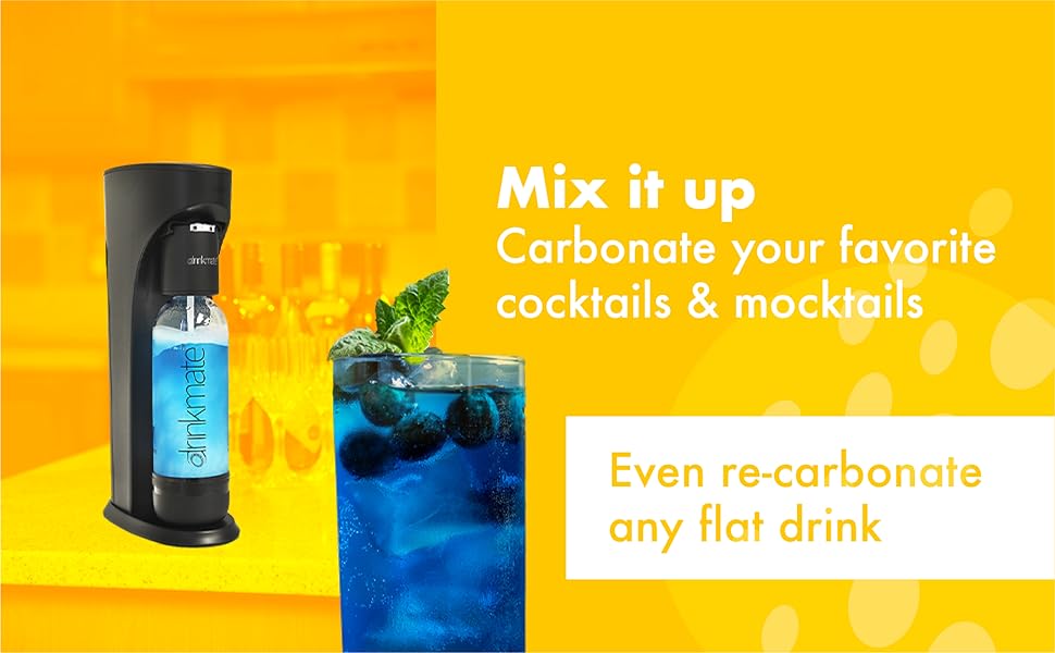 DrinkMate OmniFizz Carbonator for Any Beverage - Arctic Blue