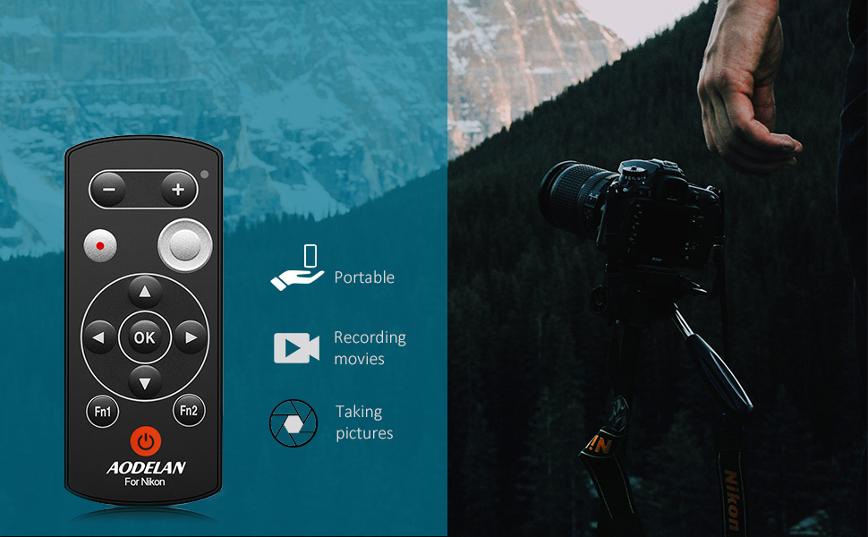 AODELAN Camera Wireless Shutter Release Remote Control for Nikon COOLPIX P1000 P950 B600 A1000 ...