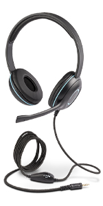 Amazon.com: Cyber Acoustics Stereo USB Headset, in-line Controls for Volume & Mic Mute, Noise ...