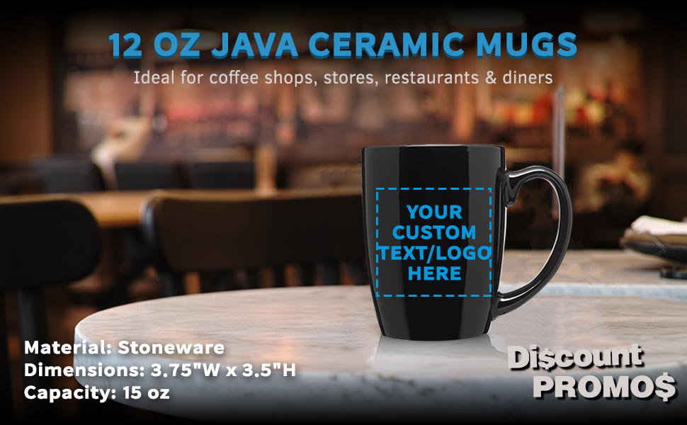 Amazon.com: Custom Curved Java Coffee Mug Set - 10 Pack - Personalized ...