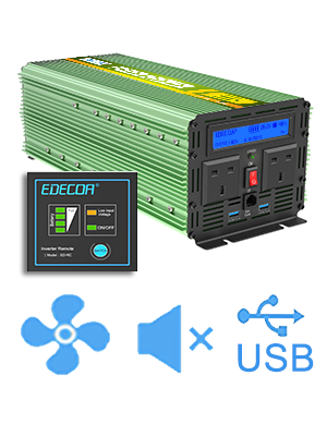 EDECOA 3000W 24V Power Inverter DC 24V to 240V 230V 220V AC with LCD Display, Remote Control and ...