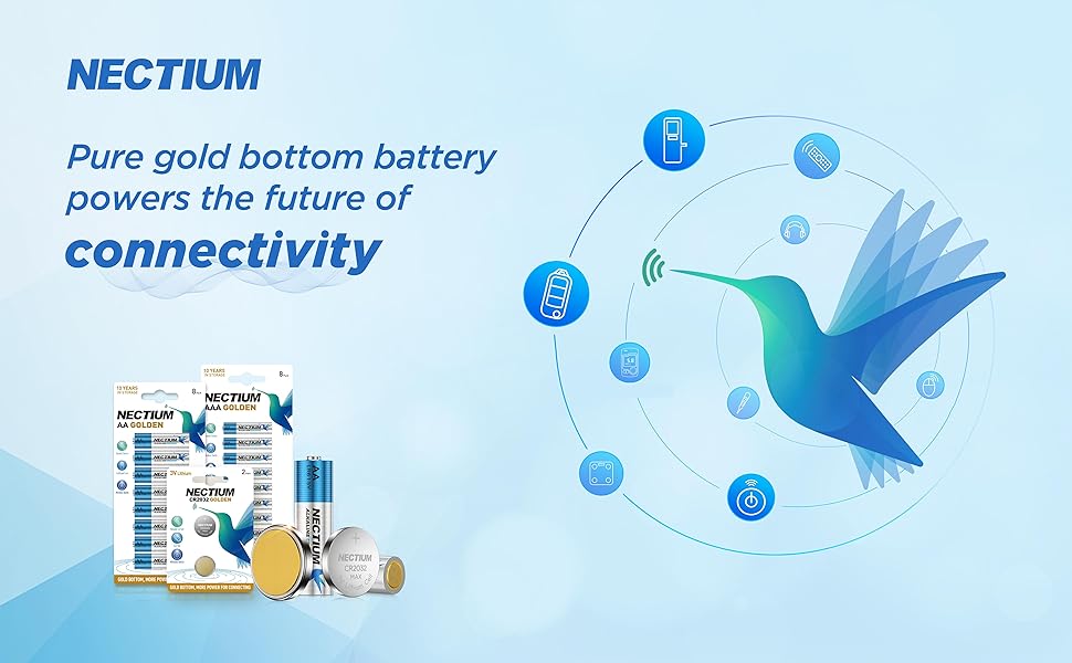 Nectium Superior Performance AA Alkaline Pure-Gold-Bottom IoT Batteries (36 Count), Ultra Power ...