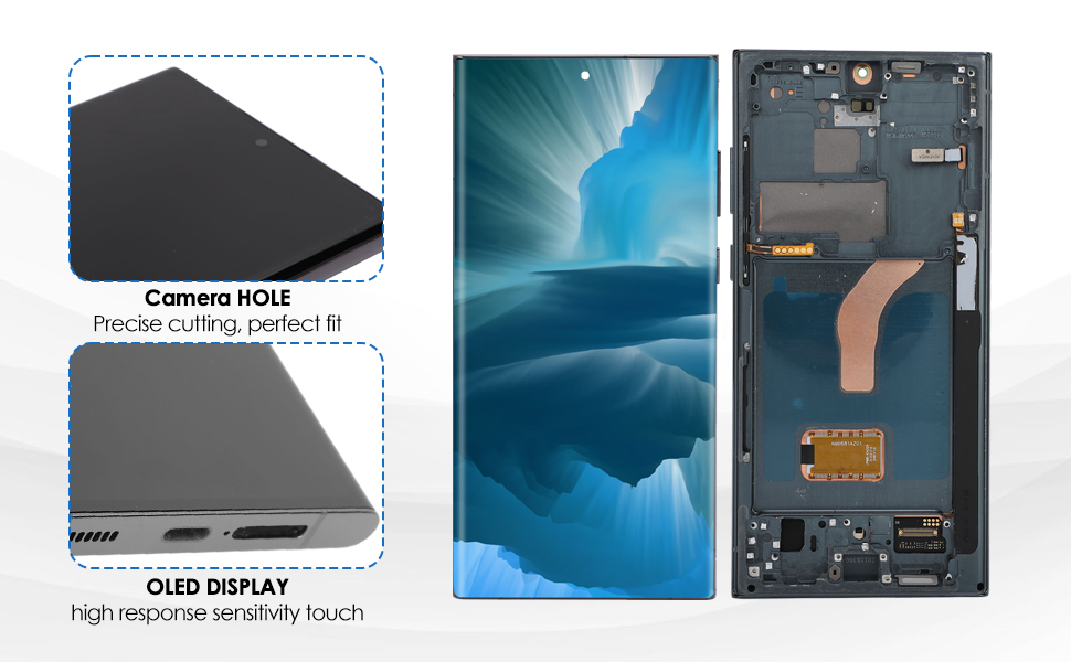 6.8 OLED Original for Galaxy S22 Ultra, LED LCD Display Touch Screen Digitizer Assembly S22ultra ...