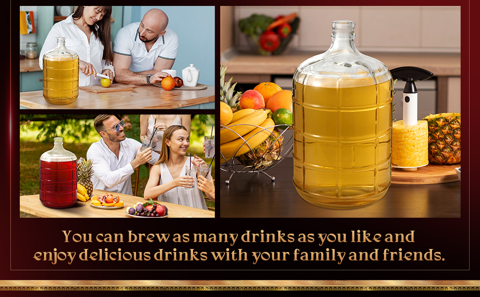 Amazon.com: Suzile 2 Pieces 5 Gallon Glass Carboy 5 Gallon Glass Water ...