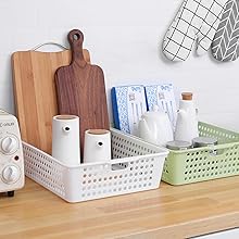 Amazon.com: Lawei 8 Pack Plastic Storage Baskets - Colorful Paper ...