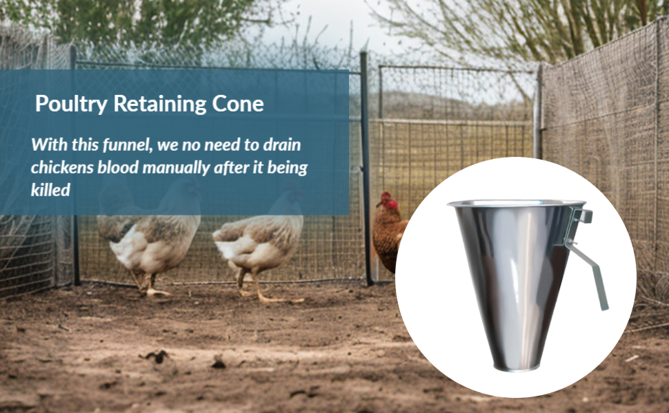 Amazon.com: AMLESO Poultry Retaining Cone Kill Chicken Cone Portable Slaughter Tool Iron Easy to ...