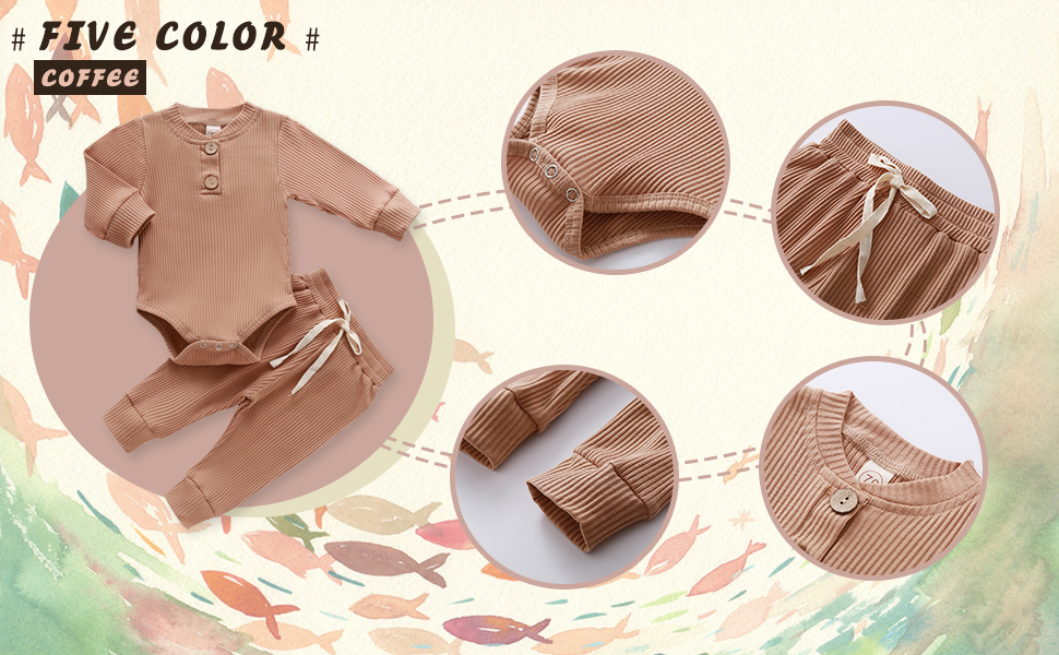 Amazon.com: Aweyoo Newborn Baby Boy Girl Clothes Unisex Solid Cotton Long Sleeve Knitted Ribbed ...