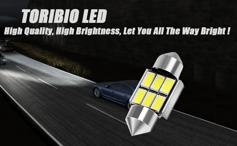 Amazon.com: TORIBIO 31mm 6000K Pure White Bright Interior Car Lights Error Free CANBUS 3175 ...