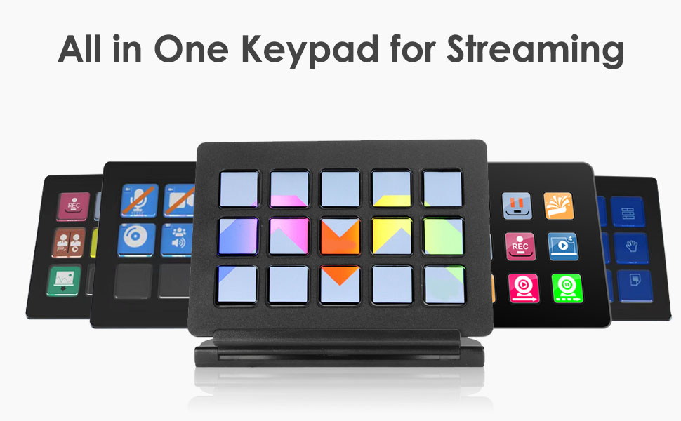 Amazon.com: LCD Custom Keyboard, Studio Controller, 15 Keys Trigger ...