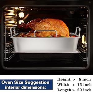 Amazon.com: 16" Roasting Pan with Rack, 7 PCS P&P CHEF Stainless Steel ...