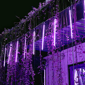 Amazon.com : JMEXSUSS Solar Meteor Shower Rain Lights, 30cm 8 Tube 144 ...