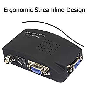 XMSJSIY BNC to VGA Video Converter, S-Video Input to VGA Output ...