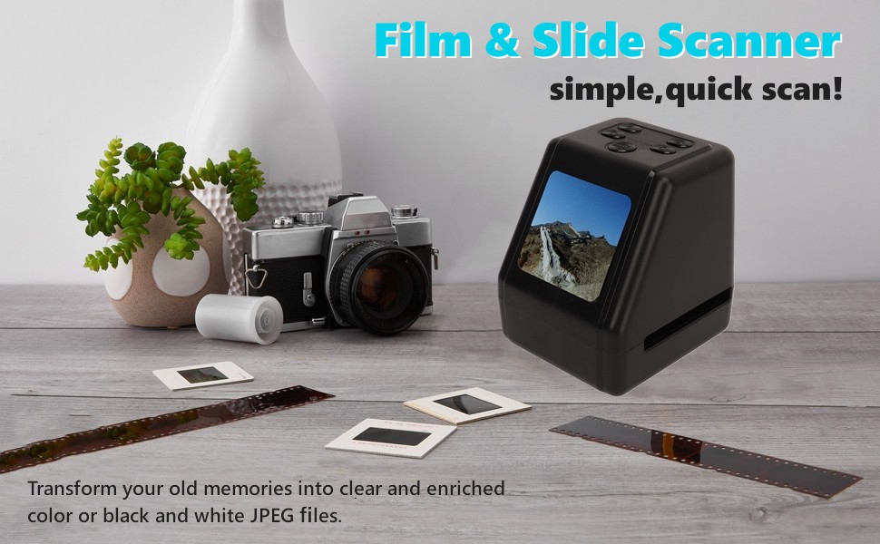 Film & Slide Scanner, Digital Film Scanner, Converts 135, 126, 110, Super 8 & 8mm Film Negatives ...