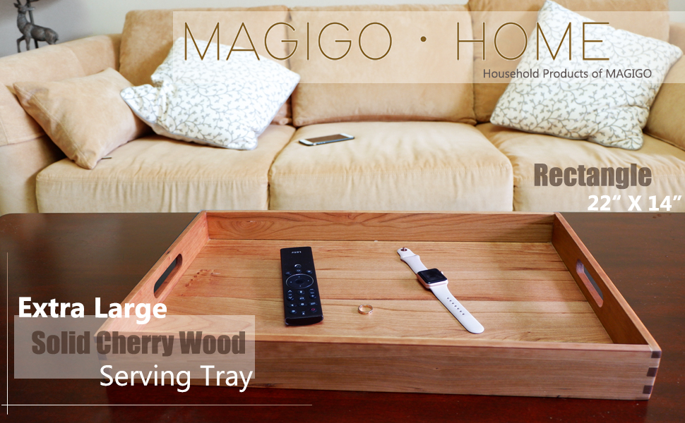 Amazon.com: MAGIGO 22 x 14 Inches Large Rectangle Cherry Wood Ottoman ...