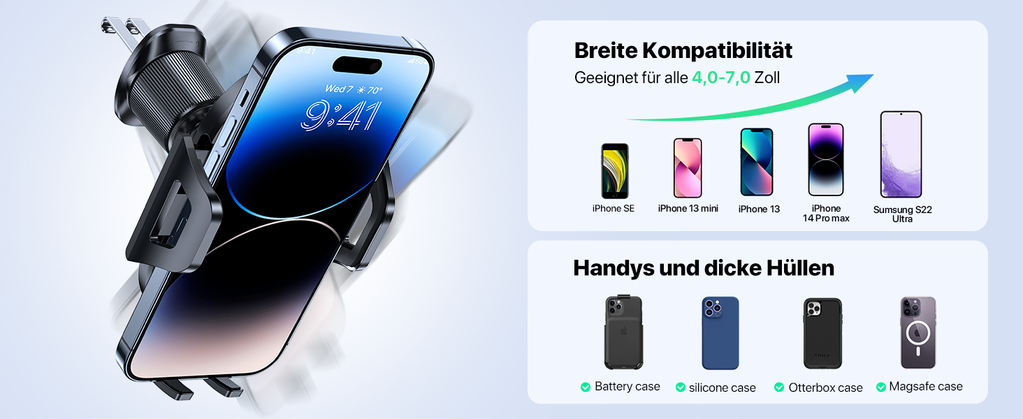Miracase Handyhalterung Auto【2023 Neuester Doppelhaken】 Universal Handyhalter Auto Lüftung,360 ...