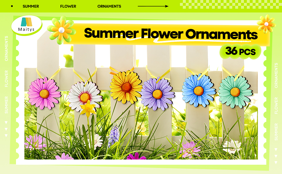 Amazon.com: Maitys 36 Pcs Spring Flower Ornaments for Tree Hawaiian ...