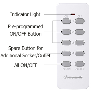 DEWENWILS Remote Control Light Lamp Socket E26 E27 Bulb Base Holder ...