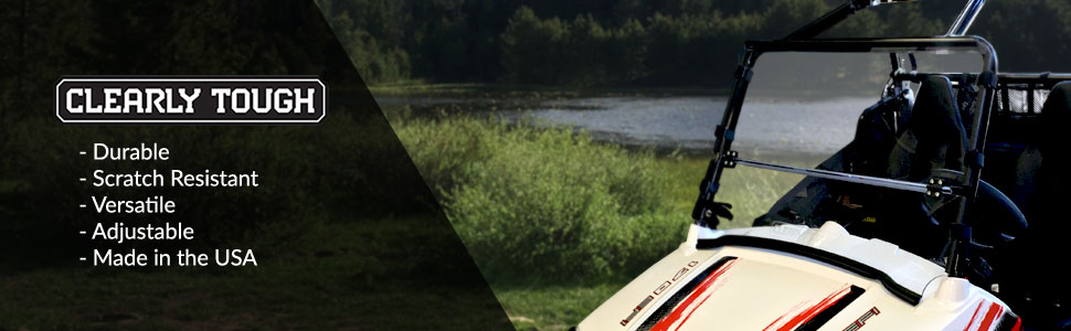 Amazon.com: Polaris RZR 170 Full Folding Windshield by Clearly Tough ...