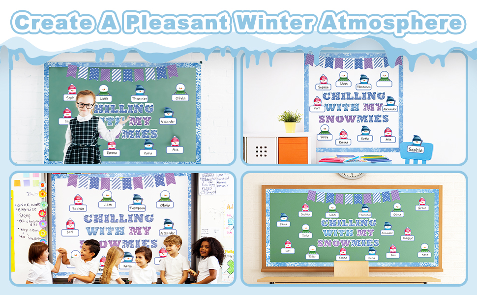 Amazon.com: EggSun Snowman Bulletin Board for Classroom Decorations ...