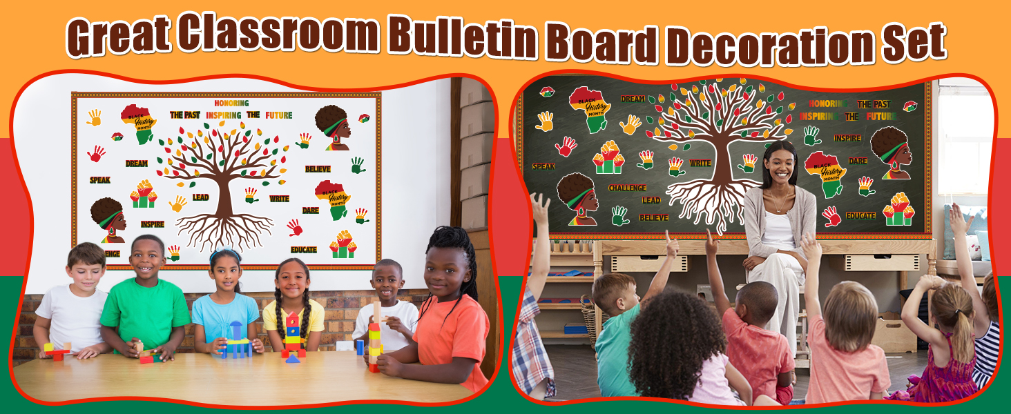 Amazon.com : CJiangpo 163Pcs Black History Month Tree Bulletin Board ...