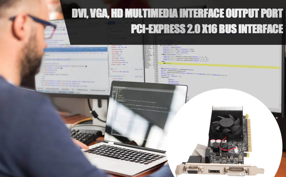 Amazon | GT 730 グラフィックス カード 2GB DDR3 64 ビット、デスクトップ PC 用 PCIe ゲーミング グラフィックス カード、DVI VGA および HD ...