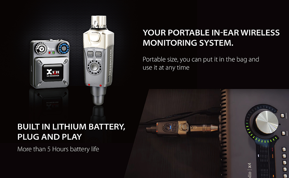 Amazon.com: Xvive U4R4 Wireless in-Ear Monitor System Transmitter and 4 Receiver Personal IEM ...