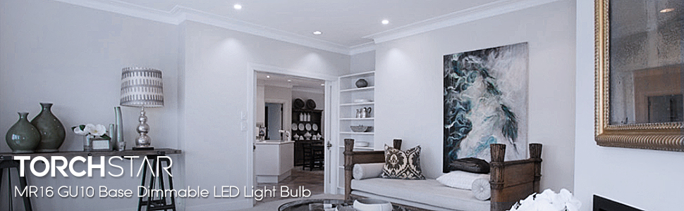 TORCHSTAR 12-Pack GU10 LED Dimmable Bulb, 500LM, 5000K Daylight Track Light Bulb, 6.5W(50W ...