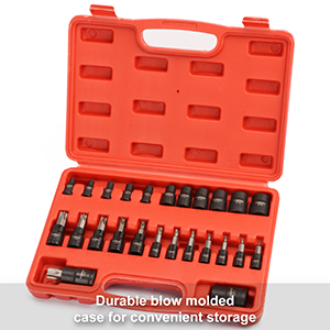 CASOMAN 25 Piece Torx Bit Socket and Female External Socket Set, 13 Star Socket Bits (T8- T60 ...