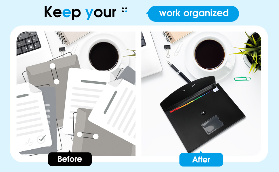 Amazon.com : Glenmal 10 Pcs 7 Pocket File Folders File Organizer Expanding Folder with Labels ...